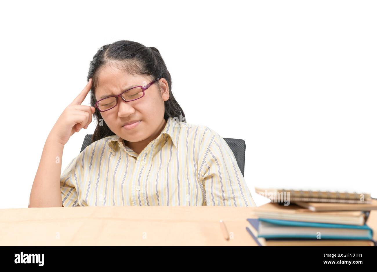 Girl students had a huge headache after finishing their online classes ...