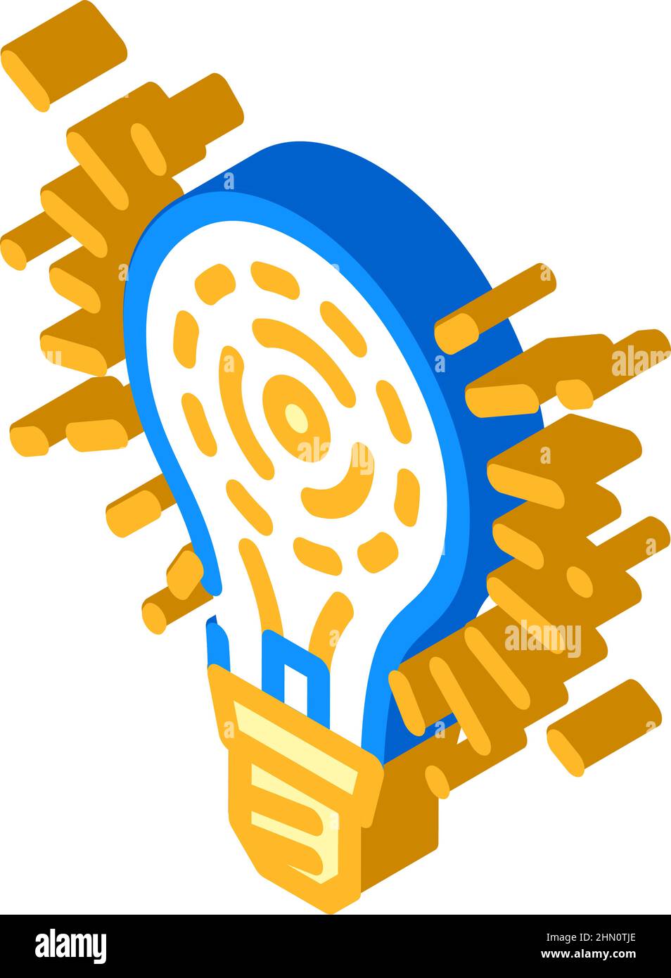 bright light bulb isometric icon vector illustration Stock Vector Image ...