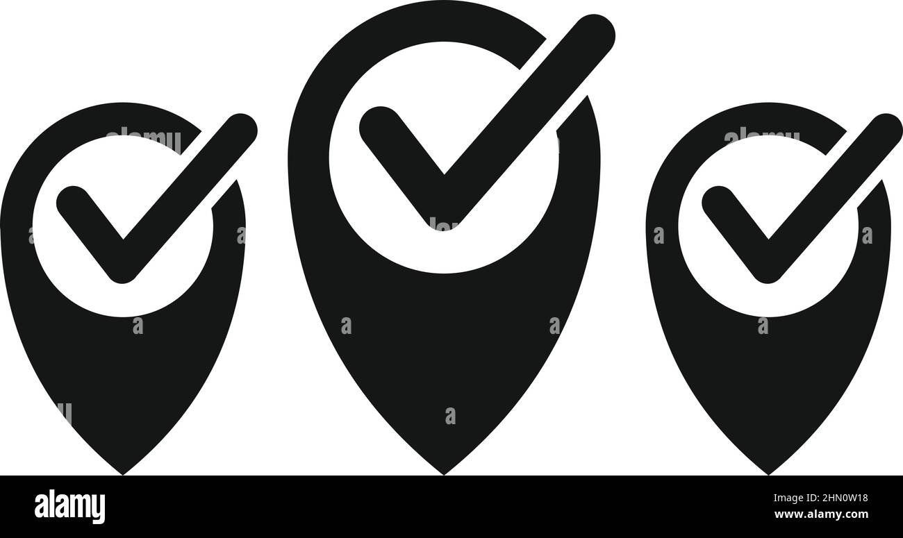 Approved location success icon simple vector. Work direction Stock ...