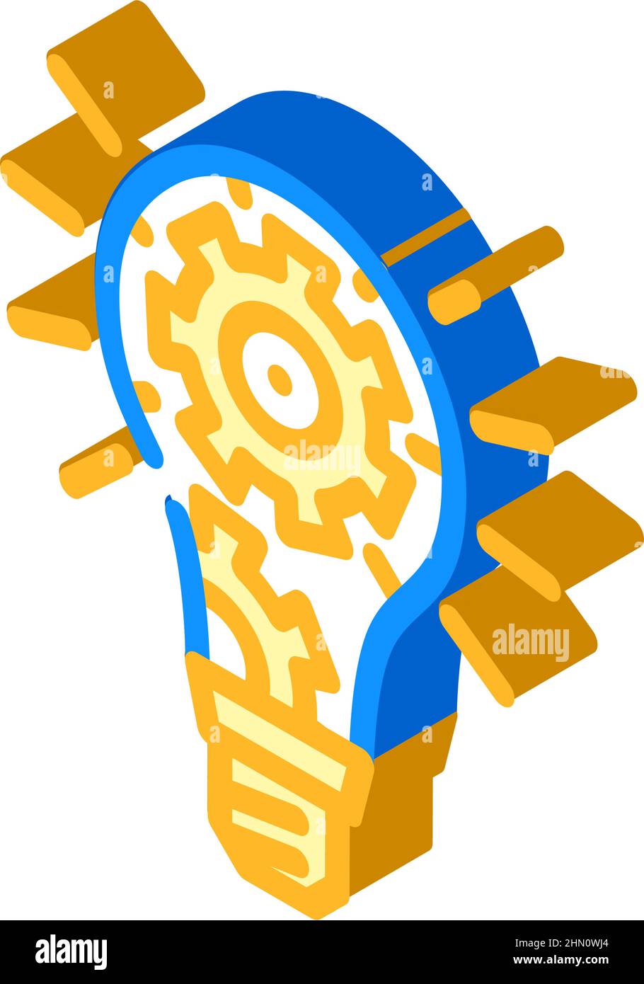 technology light bulb isometric icon vector illustration Stock Vector ...