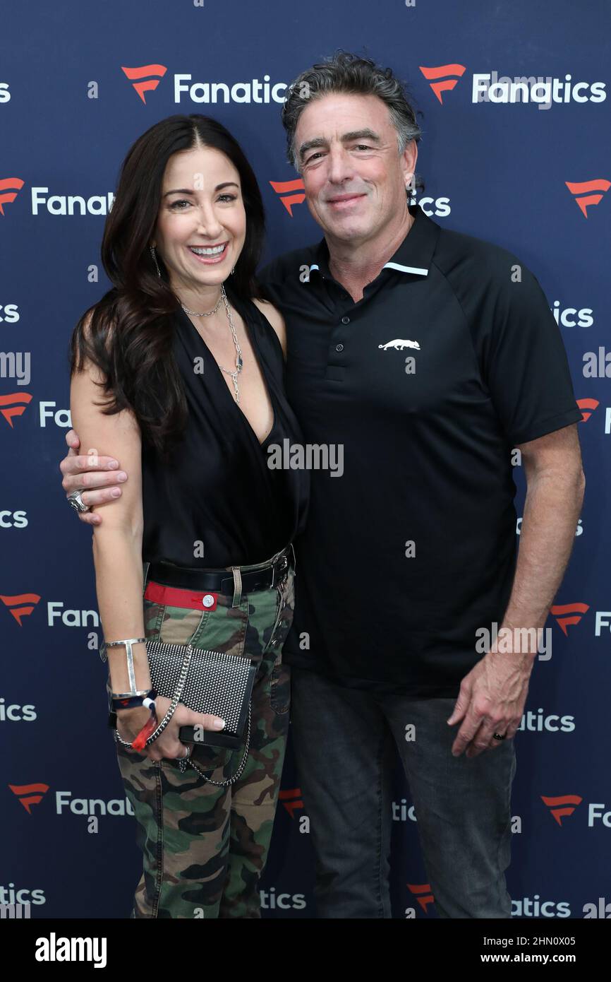 Emilia Grousbeck and Wyc Grousbeck arrive at Michael Rubin's Fanatics ...