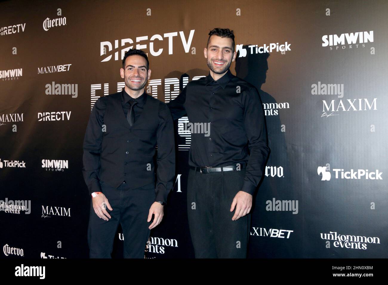 LOS ANGELES - FEB 12: Jerry Gregorio, Lee Petropoulas at the DIRECTV ...