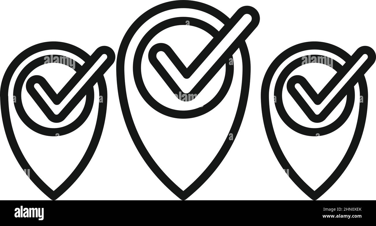 Approved location success icon outline vector. Work direction Stock ...