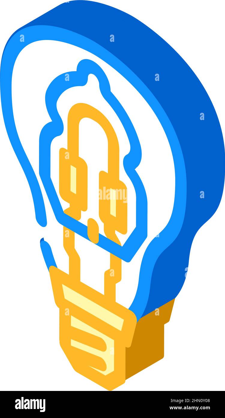 halogen light bulb isometric icon vector illustration Stock Vector ...