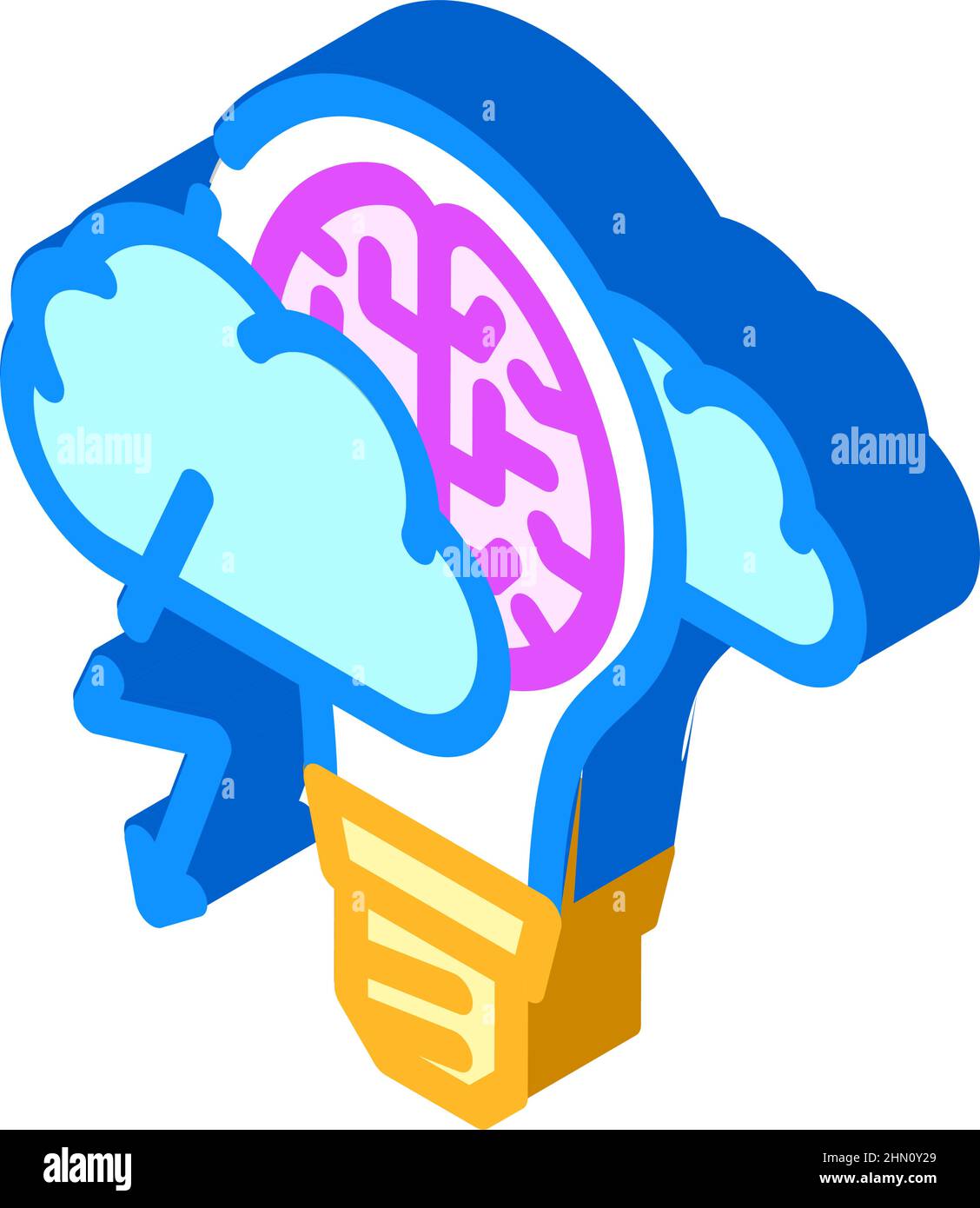 brainstorm light bulb isometric icon vector illustration Stock Vector ...