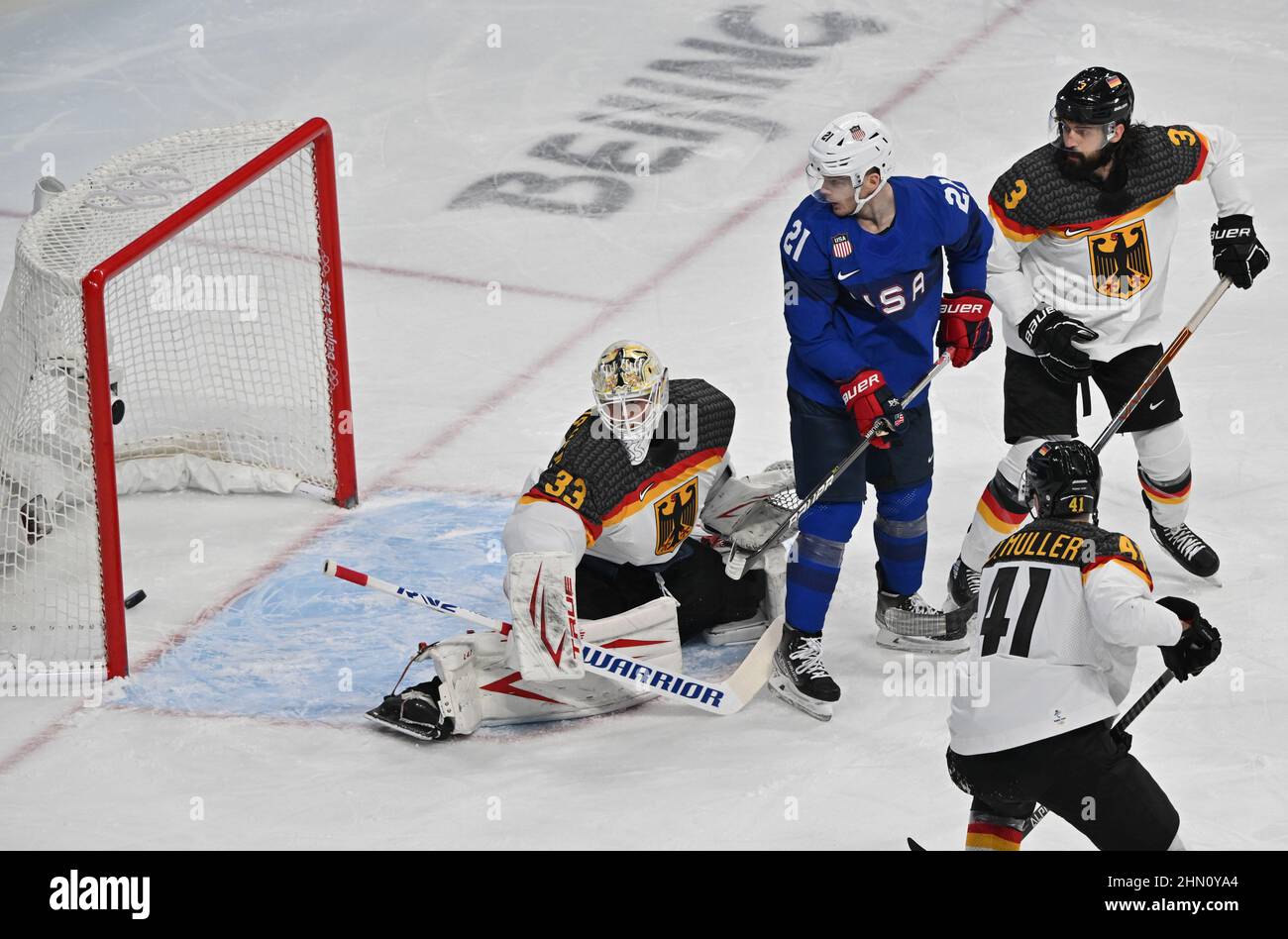 Peking, China. 13th Feb, 2022. Ice hockey, Olympics, preliminary round ...