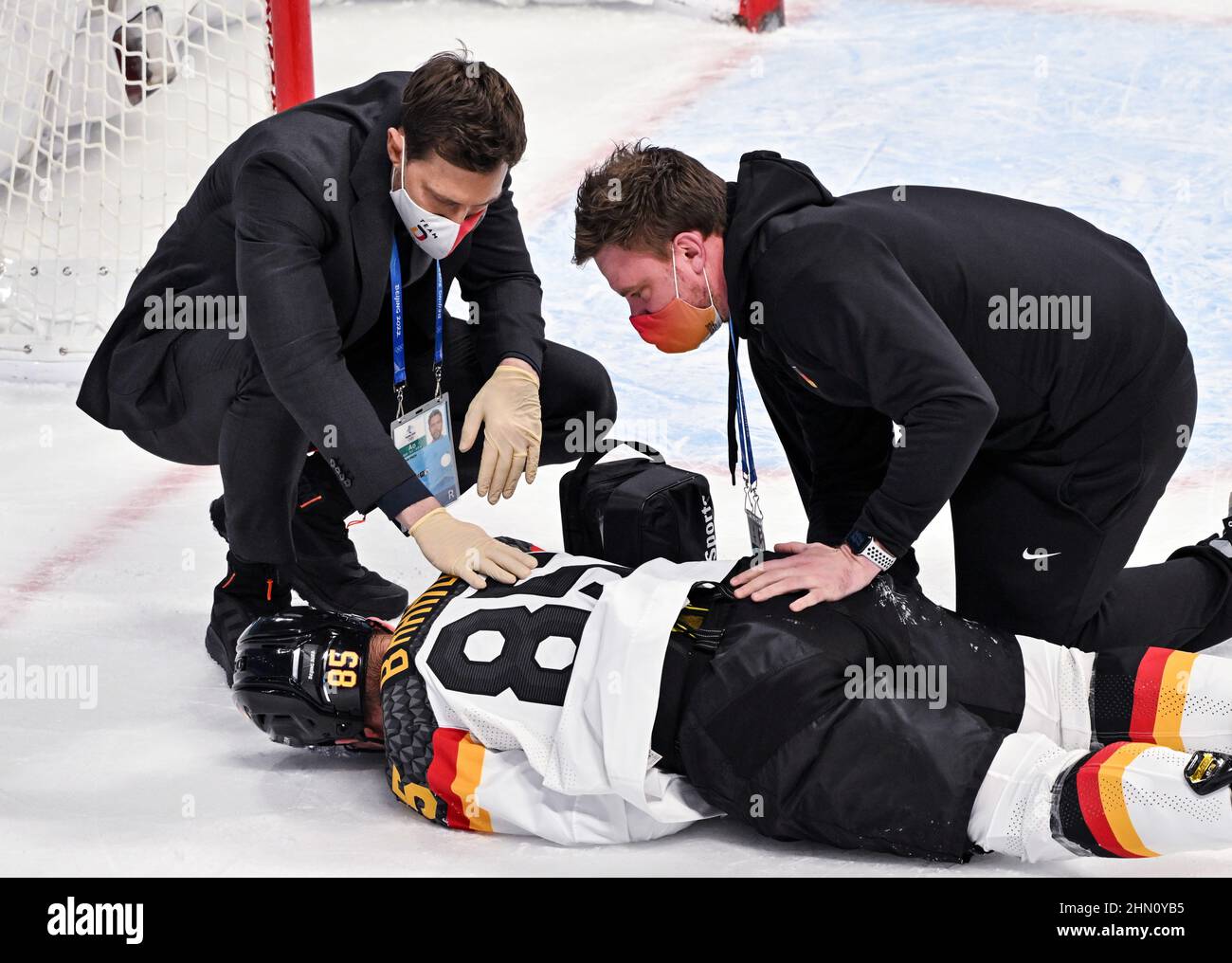 Peking, China. 13th Feb, 2022. Ice hockey, Olympics, preliminary round ...