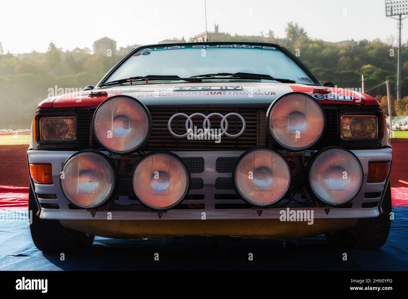 AUDI SPORT QUATTRO S1 in old racing car rally THE LEGEND 2017 in San ...
