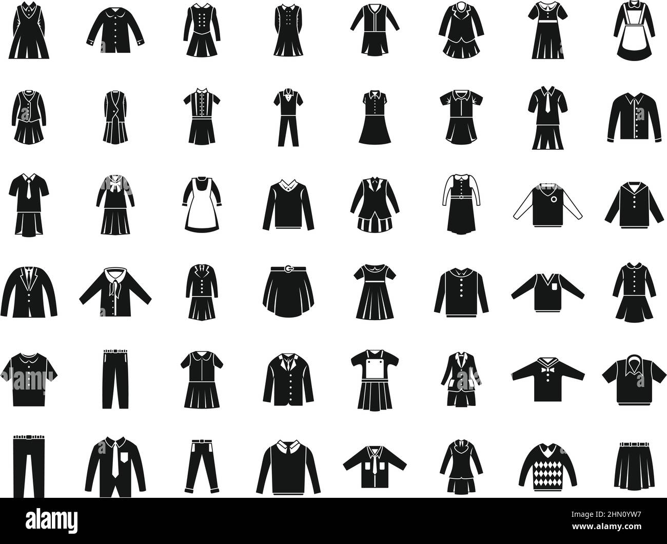 School uniform icons set simple vector. Formal general Stock Vector ...