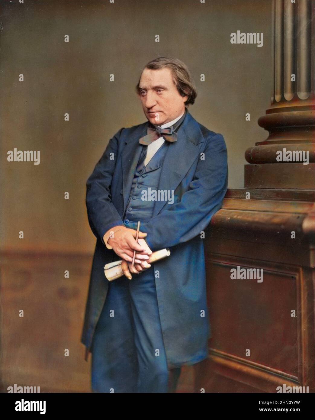 Portrait de Ernest Renan (1823-1892) ecrivain et historien francais ...