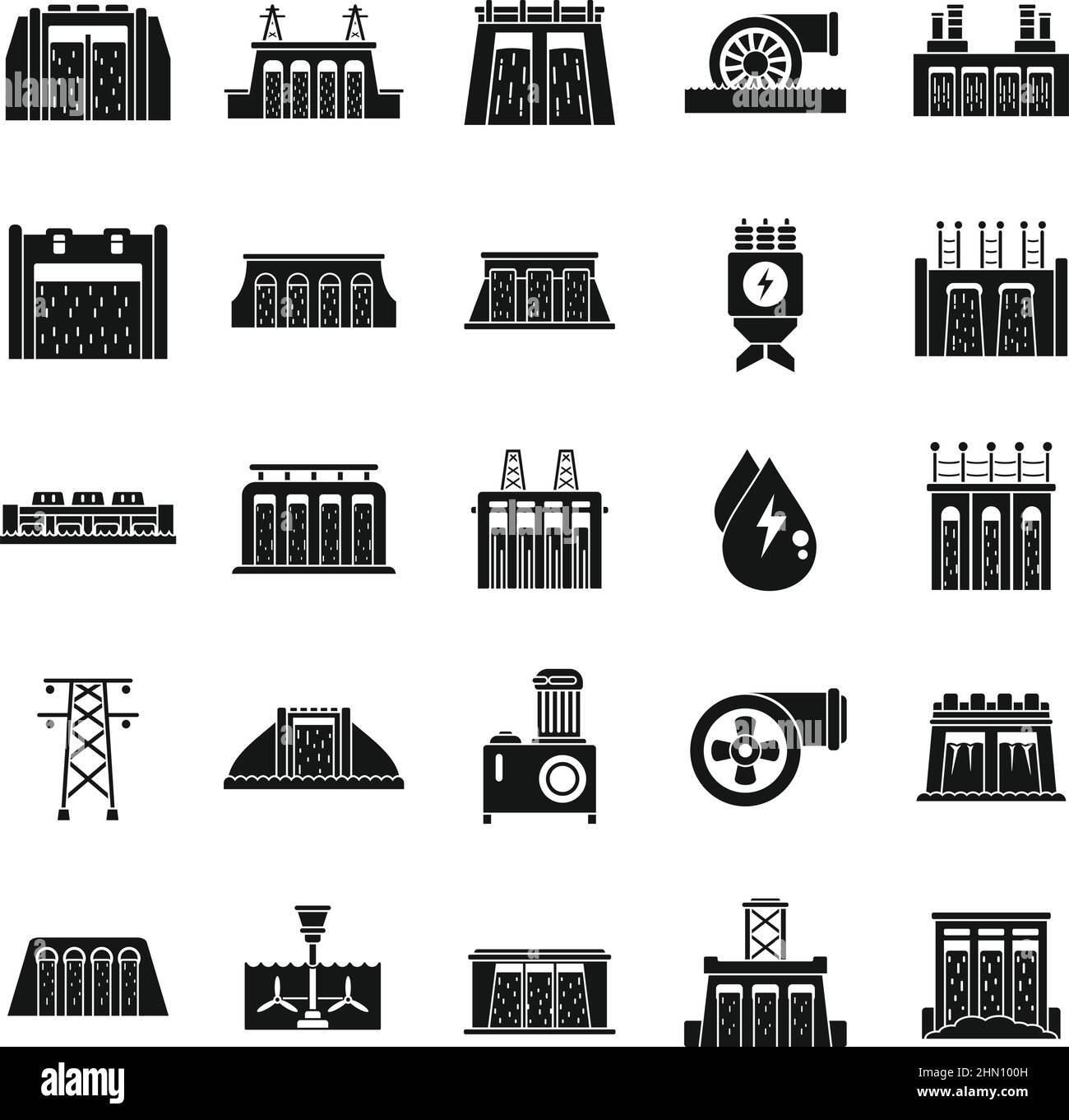 Hydro power icons Cut Out Stock Images & Pictures - Alamy