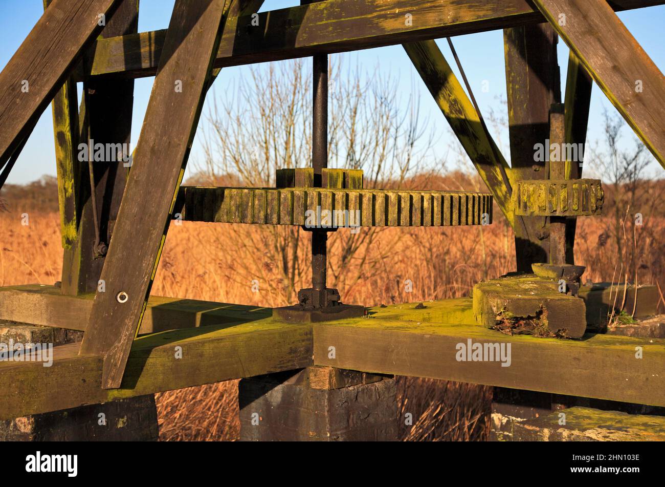 Details from Boardman's Mill open framed trestle wind drainage pump by ...