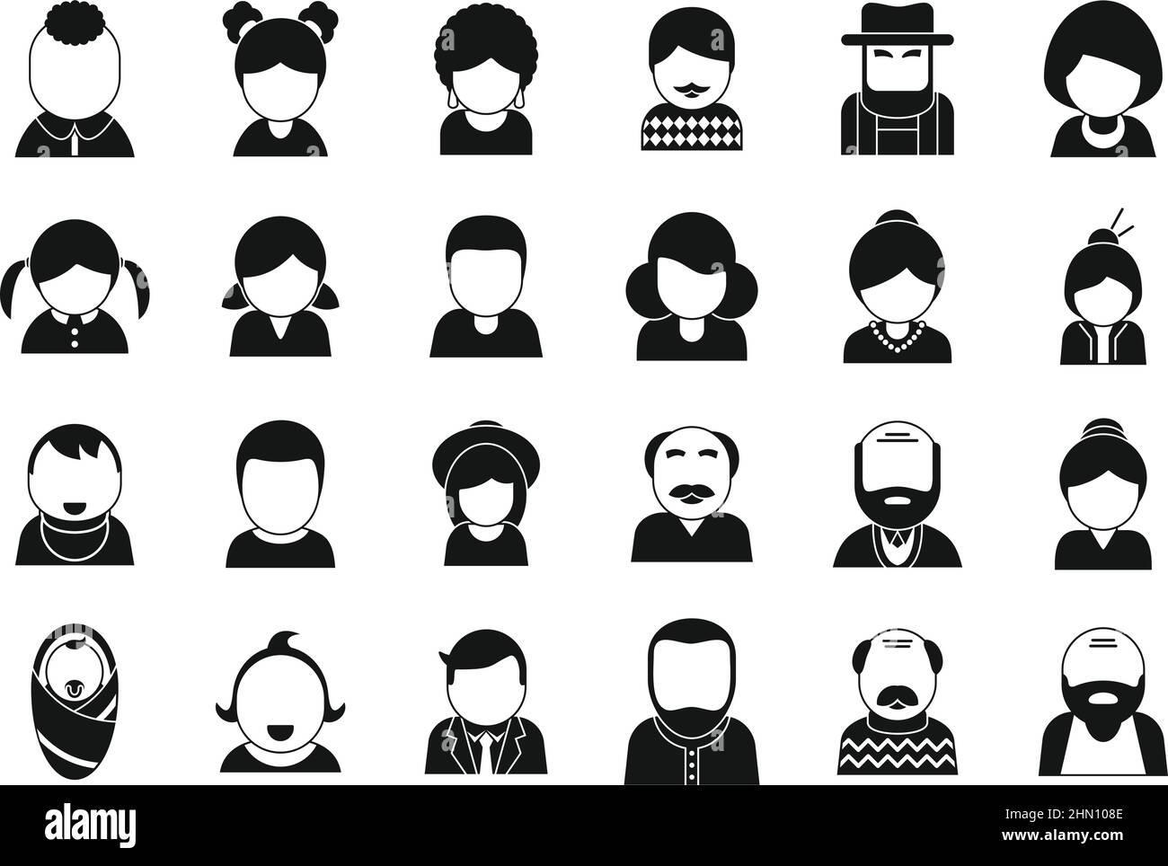 Generation icons set simple vector. Family people Stock Vector Image ...