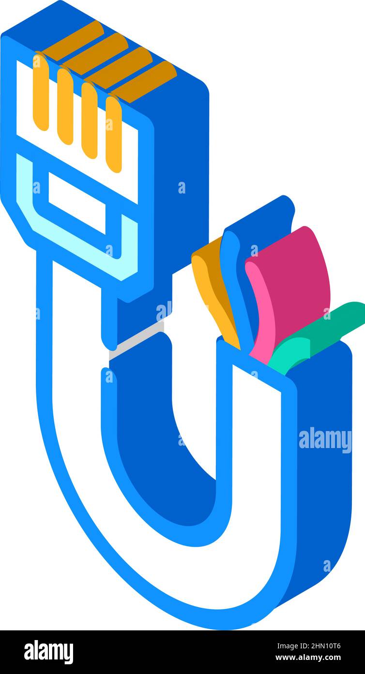 phone and data wire isometric icon vector illustration Stock Vector ...