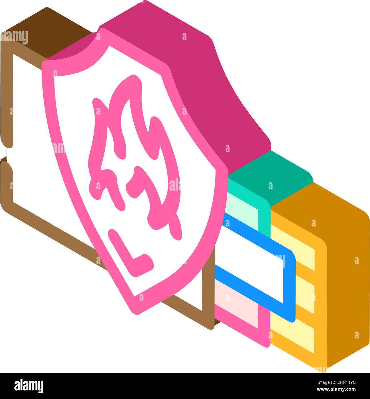 fire resistant cables isometric icon vector illustration Stock Vector ...
