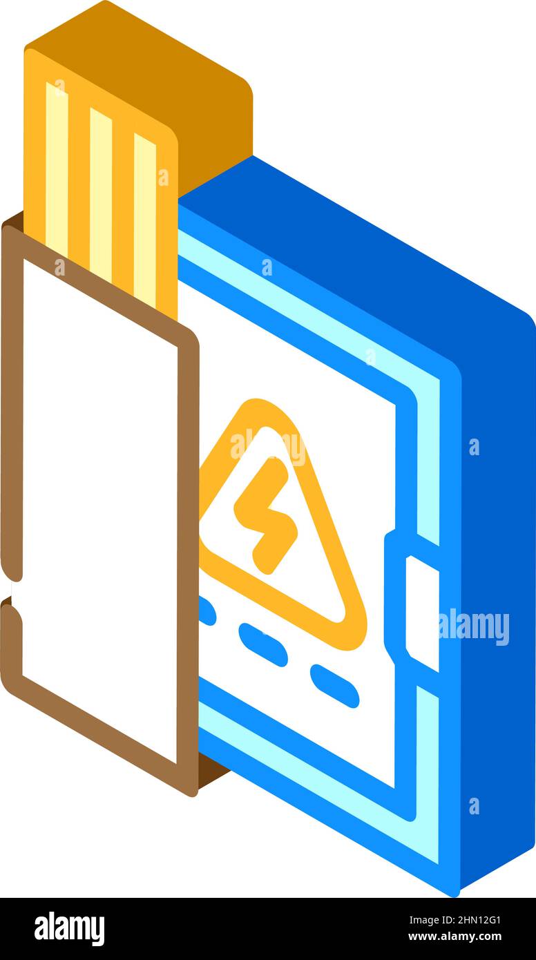 cables for electric panels isometric icon vector illustration Stock ...