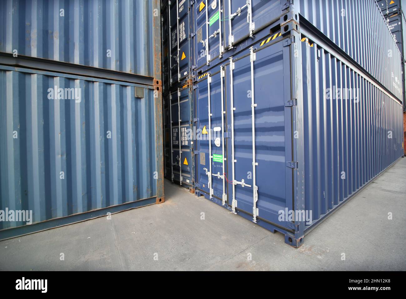 Containers box from Cargo freight ship for import export Stock Photo ...