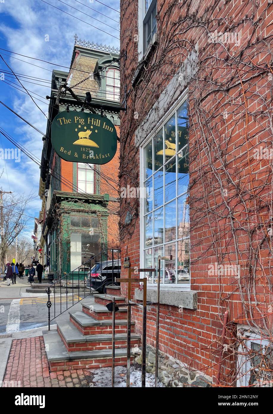Cold Spring, NY - USA - Feb 10, 2022 Vertical view of the the historic ...