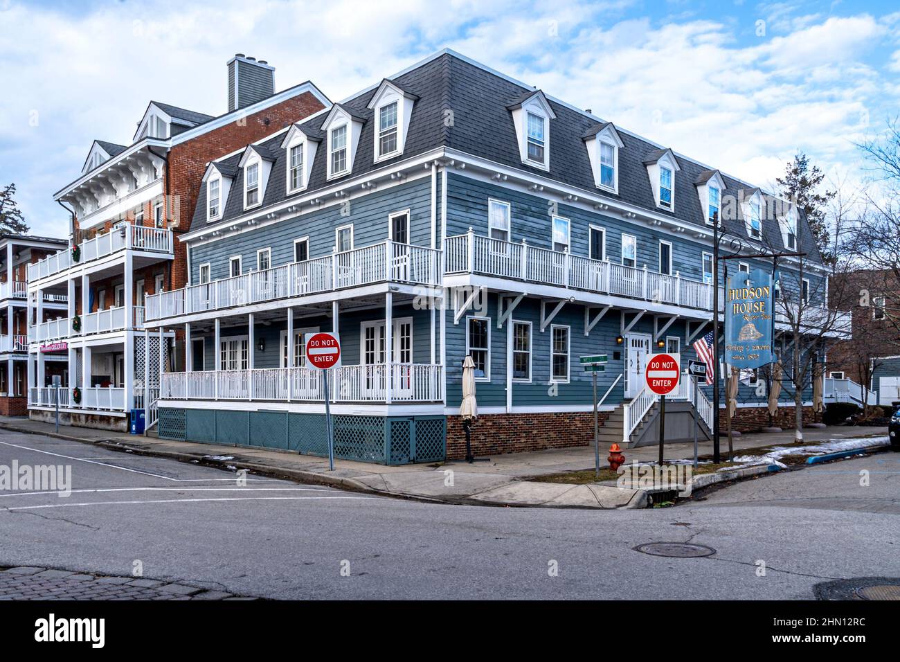 Cold Spring, NY - USA - Feb 10, 2022 Horizontal view of the the ...