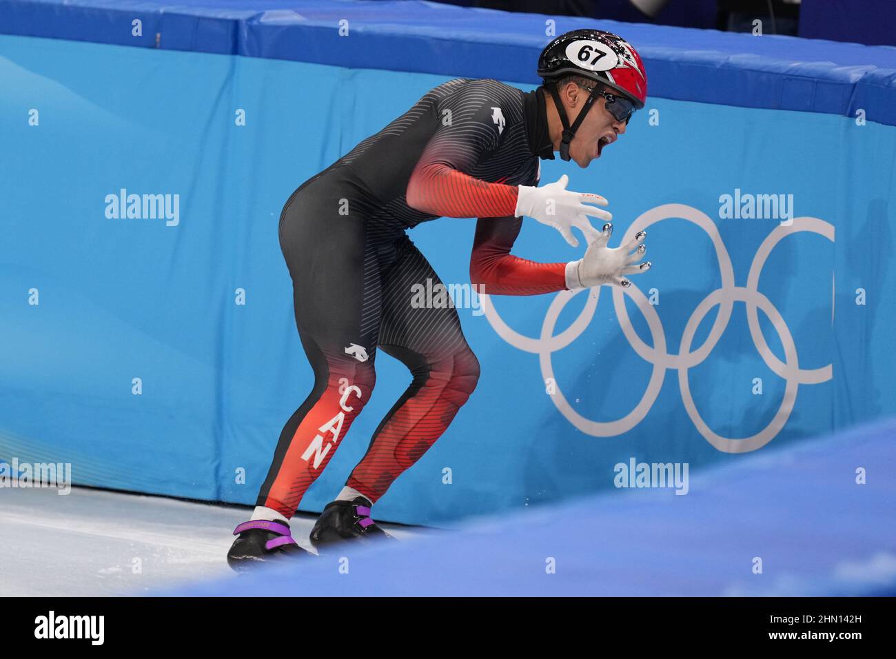 Beijing, China. 13th Feb, 2022. Jordan Pierre-Gilles of Canada, slides ...