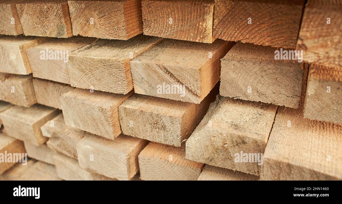 Wood for construction. The building material is prepared for ...