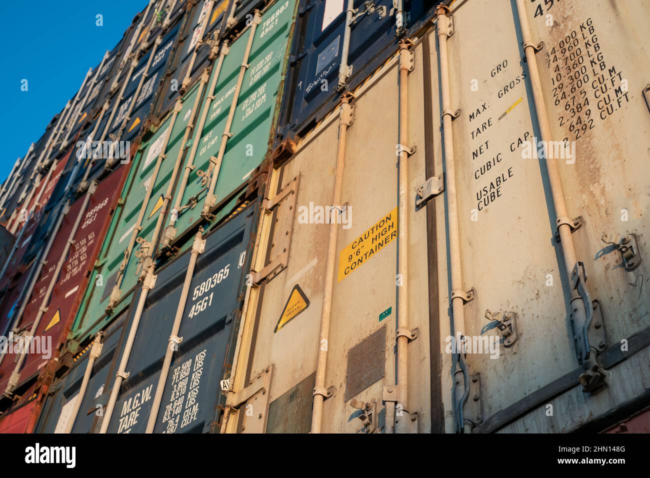 Containers box from Cargo freight ship for import export Stock Photo ...