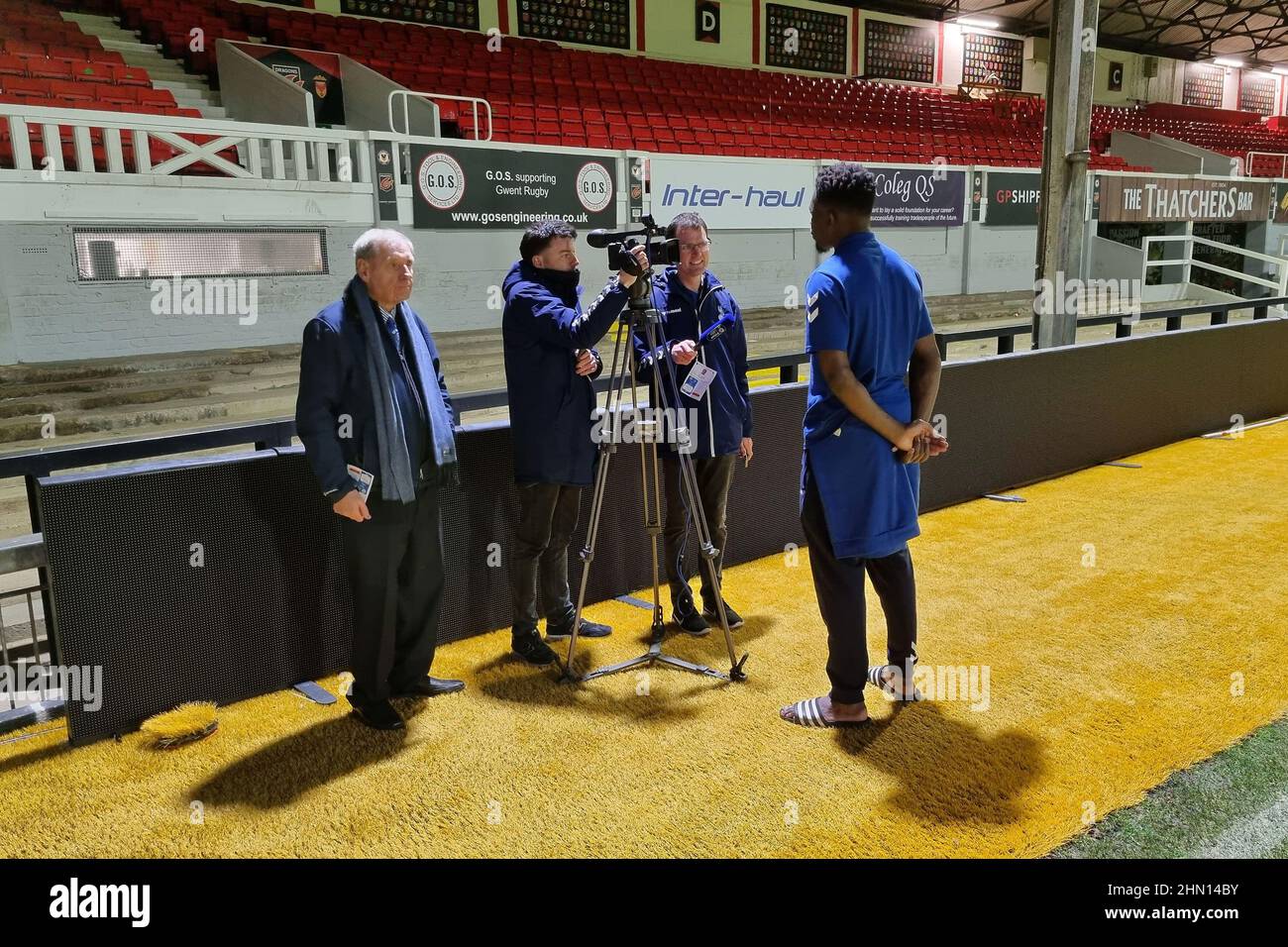 NEWPORT, UK. FEB 12TH Oldham Athletic's Mike Fondop after the Sky Bet ...