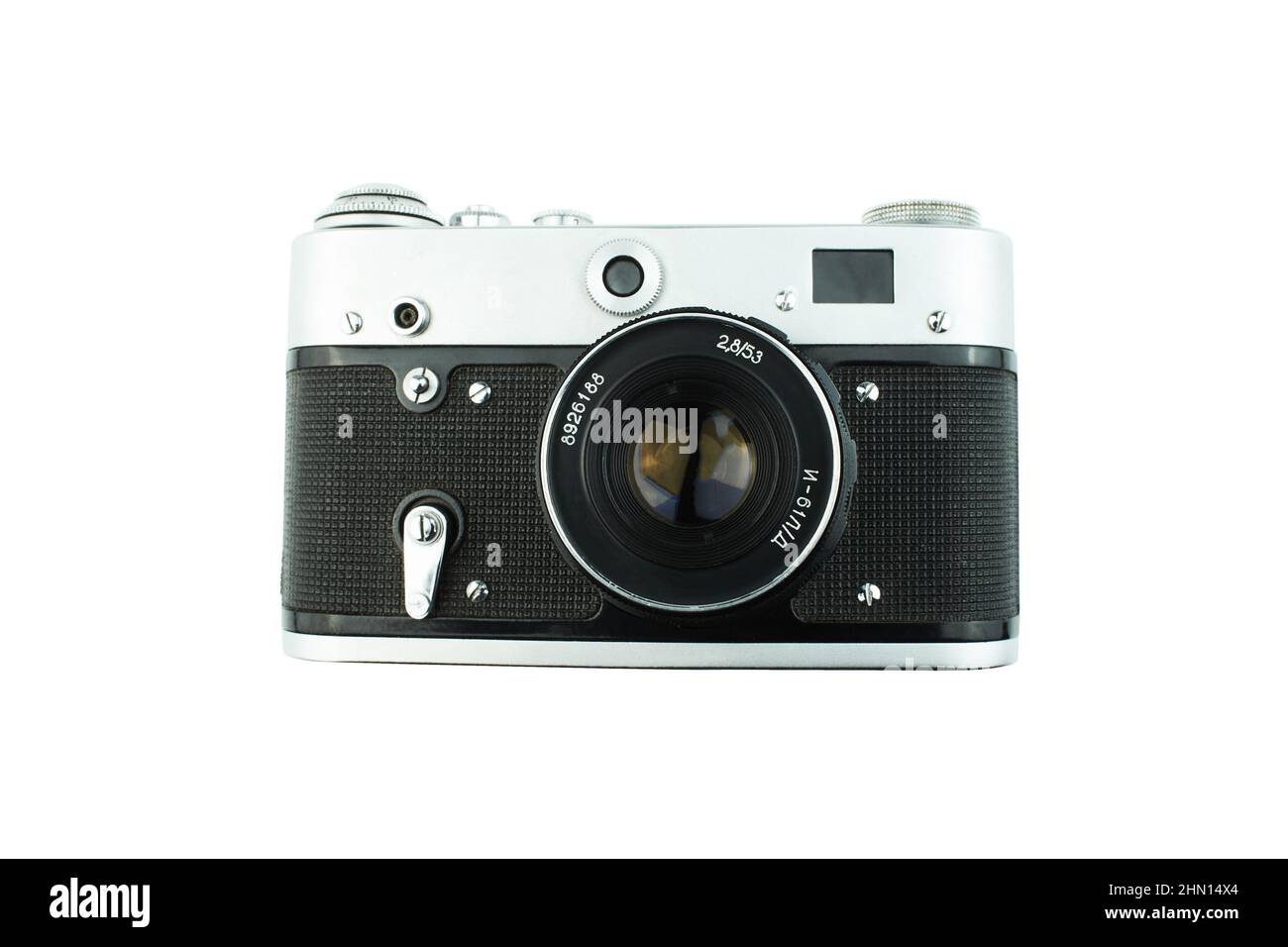 Vintage film camera. Isolated on white background Stock Photo - Alamy
