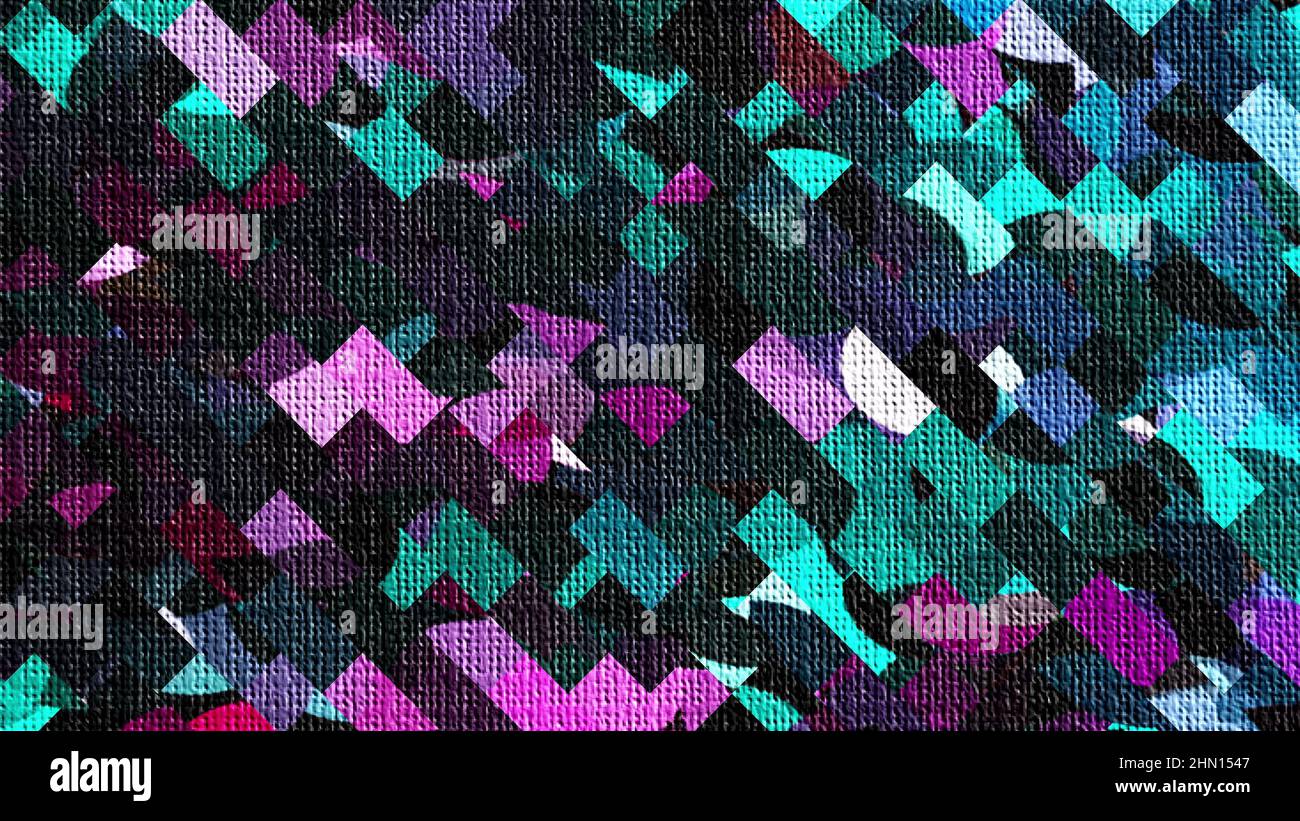 Bright square shapes with 3d render spots and geometric tracery. Decor ...