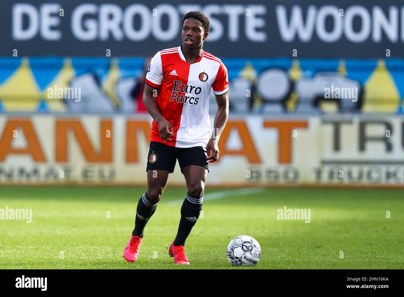 WAALWIJK, NETHERLANDS - FEBRUARY 13: Tyrell Malacia of Feyenoord ...