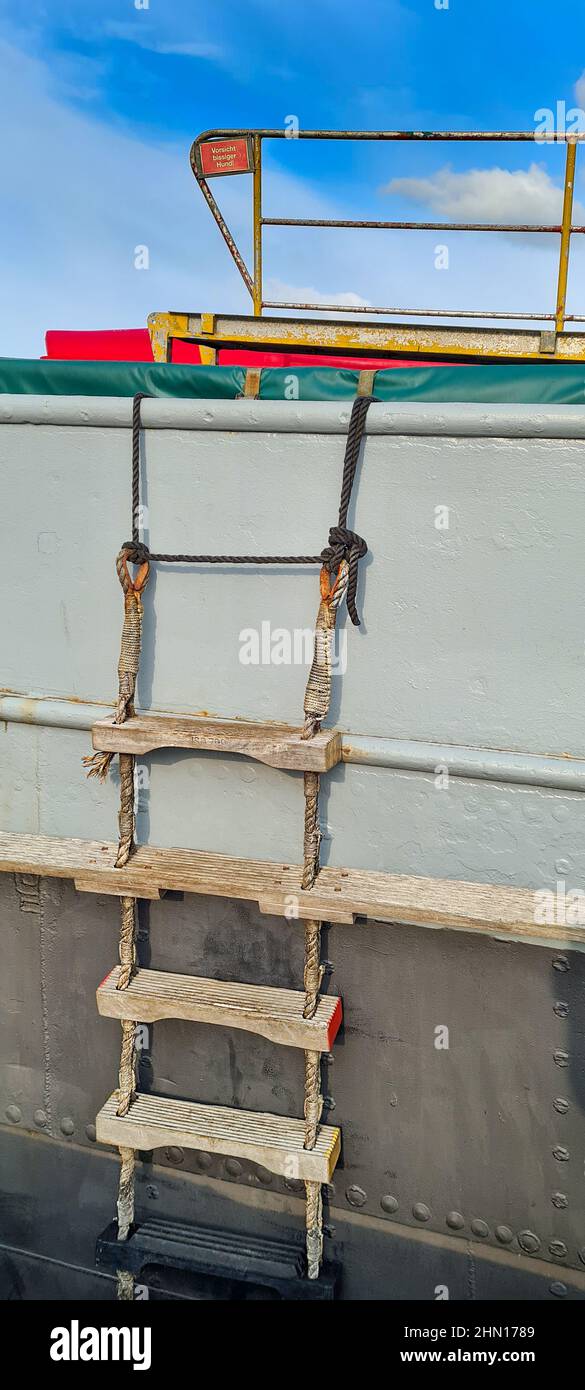 ladder of a wrecked ship reaches to sky Stock Photo - Alamy