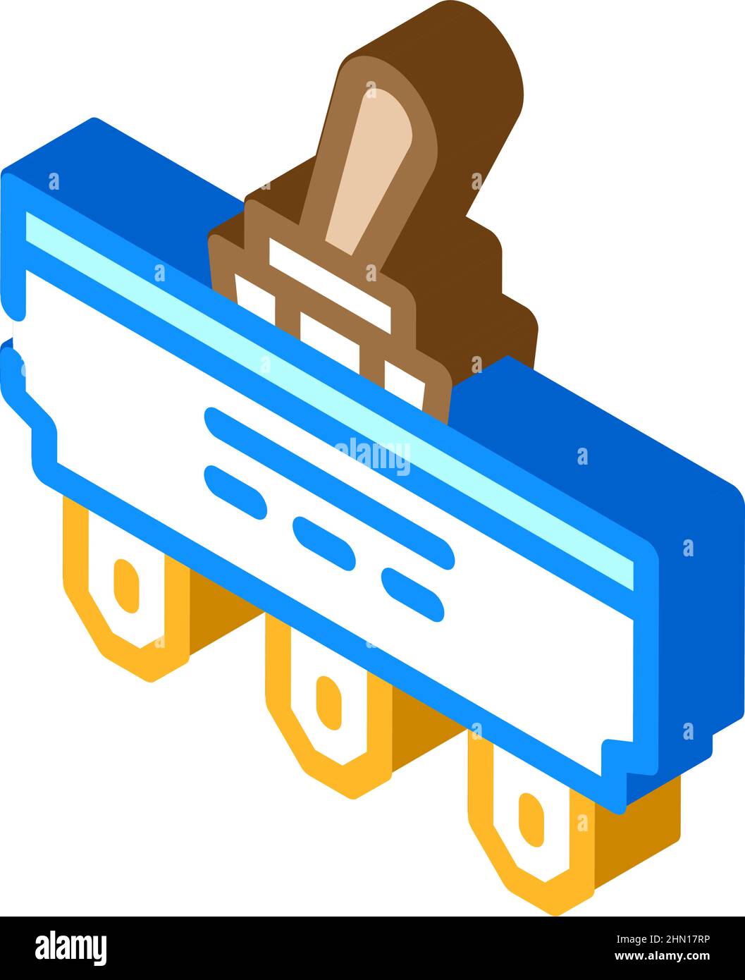 double pole single throw switch electronic part isometric icon vector ...