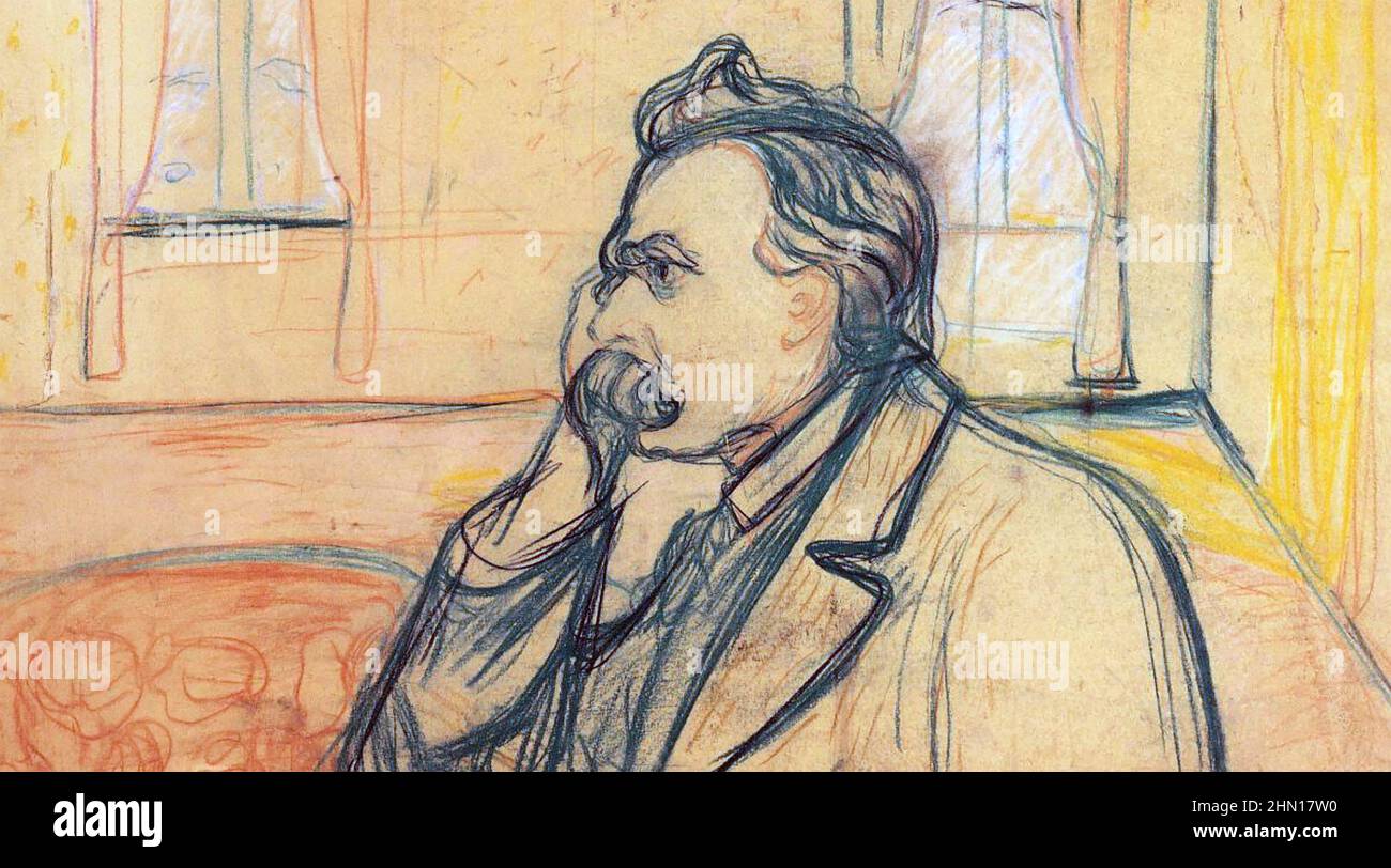 FRIEDRICH NIETZSCHE (1844-1900) German philosopher drawn by Edvard ...