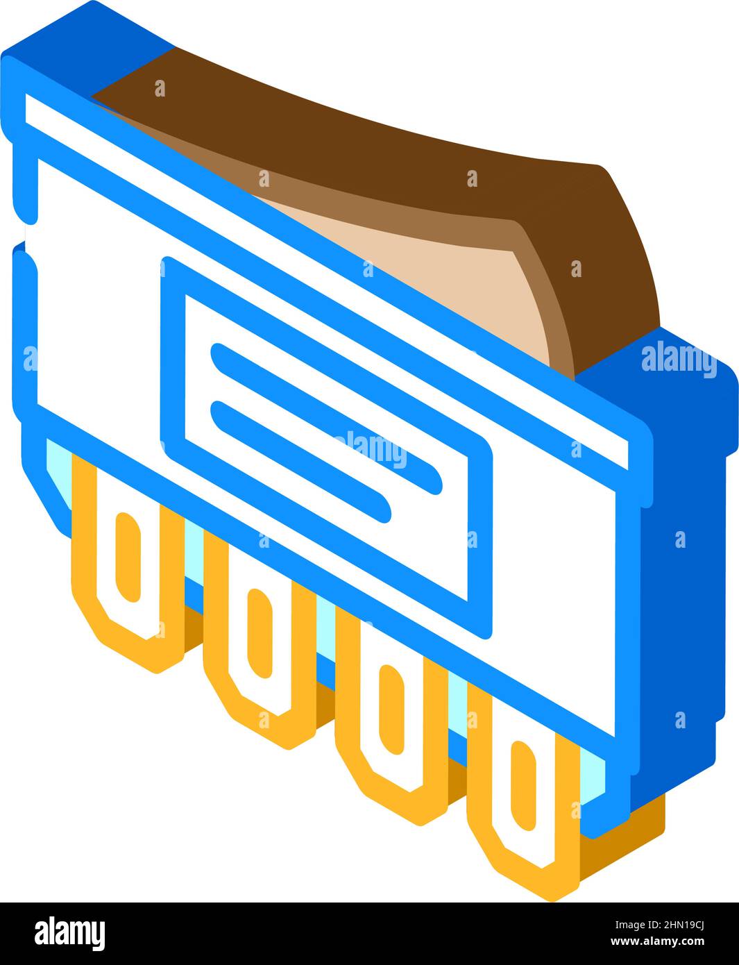 double pole single throw switch device isometric icon vector ...