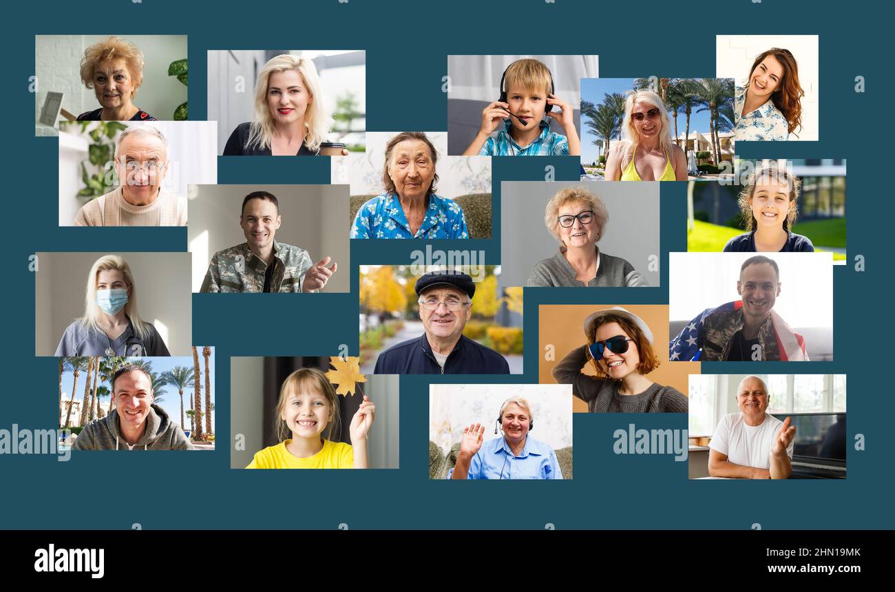 Zoom video conference screen faces hi-res stock photography and images ...