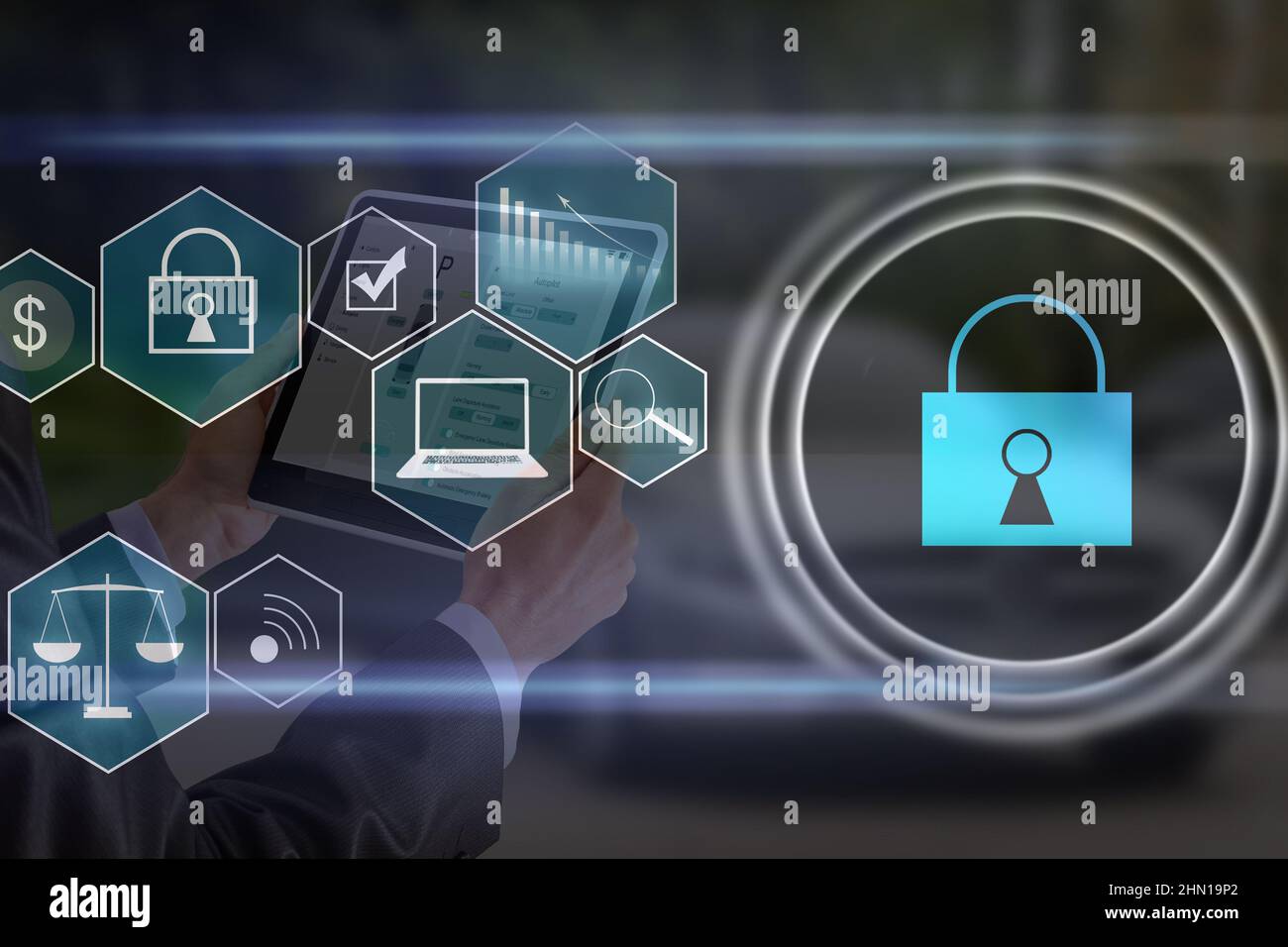 Developing network security system. Internet data security concept. laptop Stock Photo - Alamy