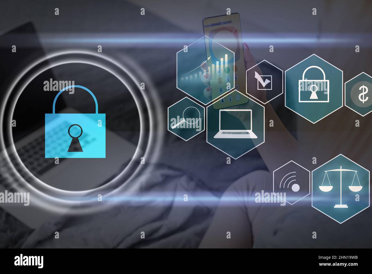 Developing network security system. Internet data security concept. laptop Stock Photo - Alamy