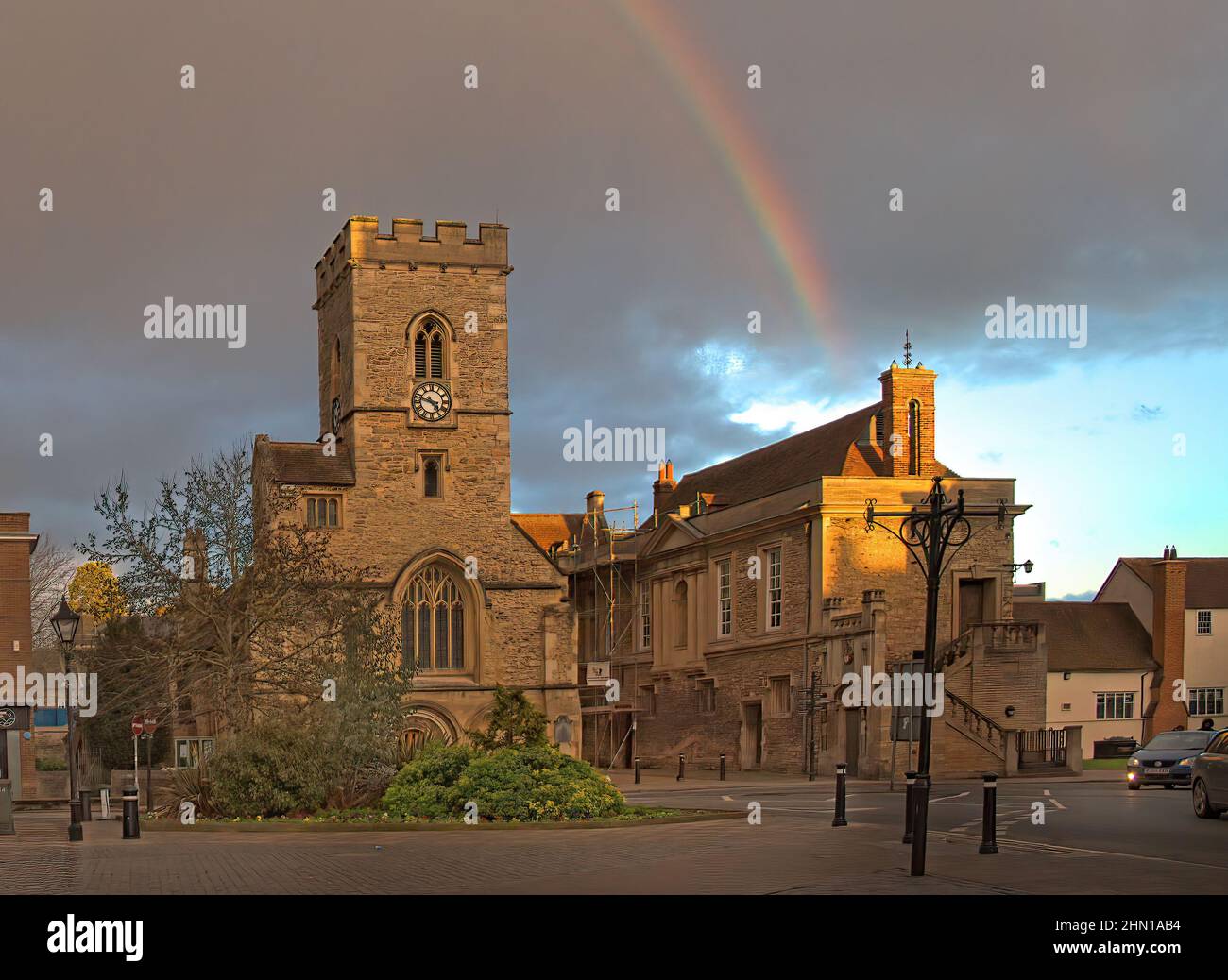 Rainbow over church hi-res stock photography and images - Alamy