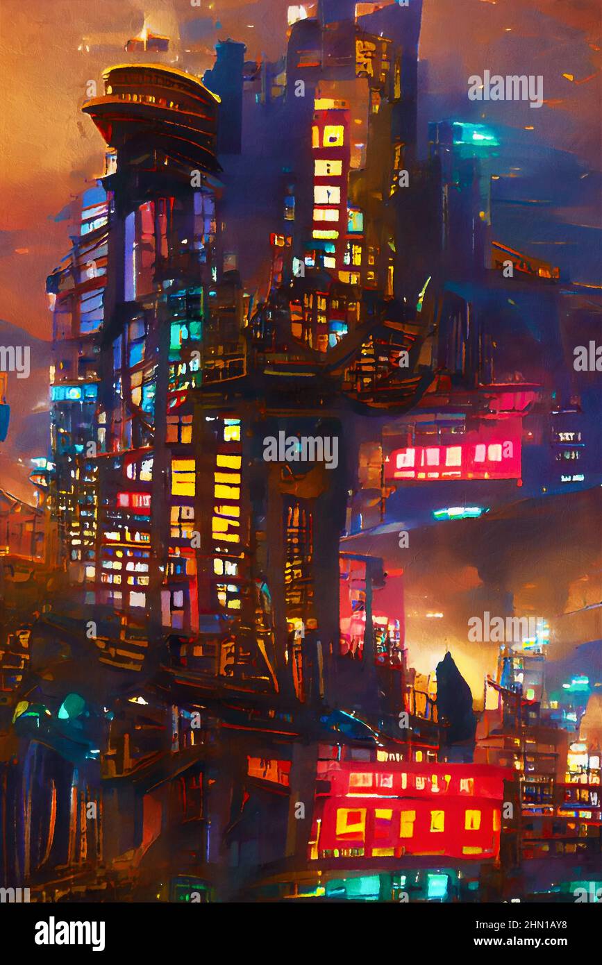 Cyberpunk landscape hi-res stock photography and images - Alamy