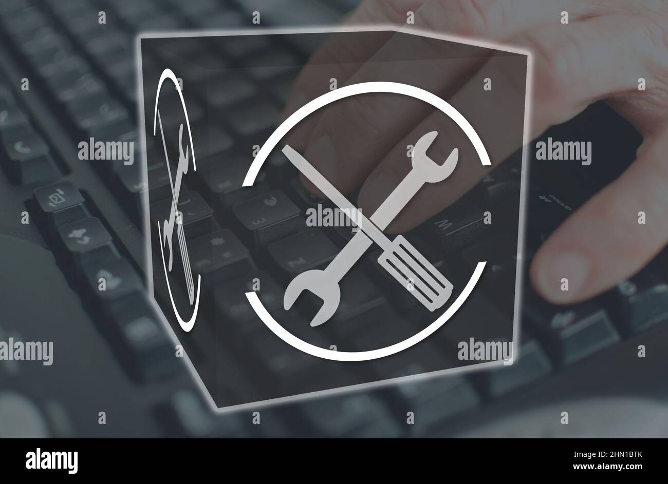 Website maintenance concept illustrated by a picture on background ...