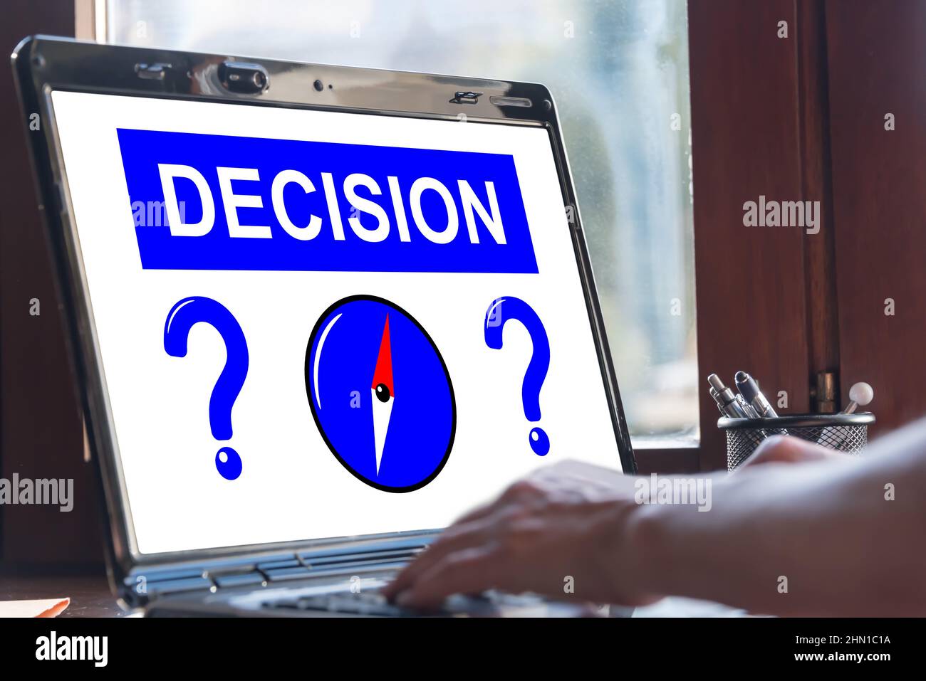 Laptop screen displaying decision hi-res stock photography and images ...