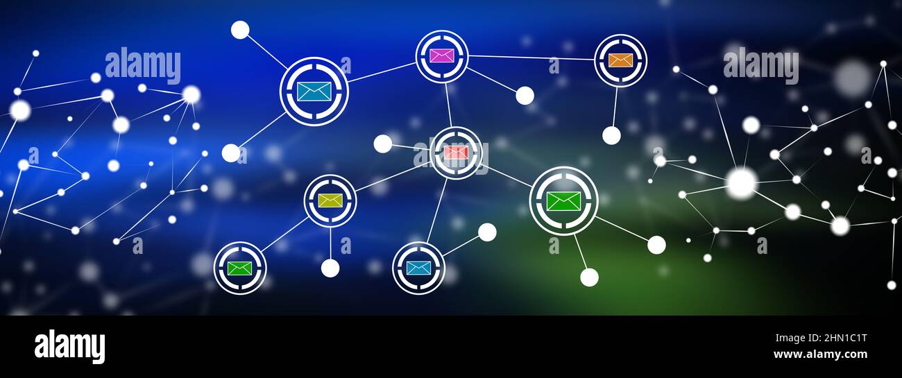 Illustration of a communication network concept Stock Photo - Alamy