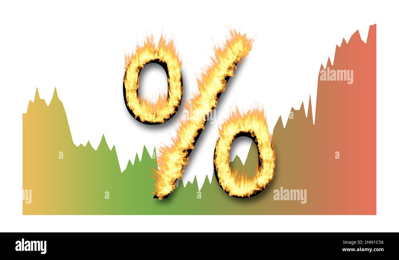 Interest rates concept on white background Stock Photo - Alamy