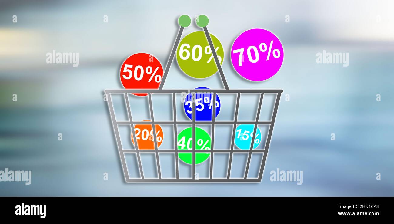Illustration of a sales and discounts concept Stock Photo - Alamy