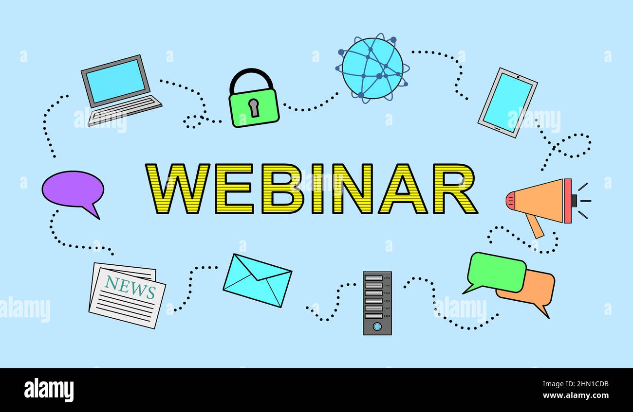 Illustration of a webinar concept Stock Photo - Alamy