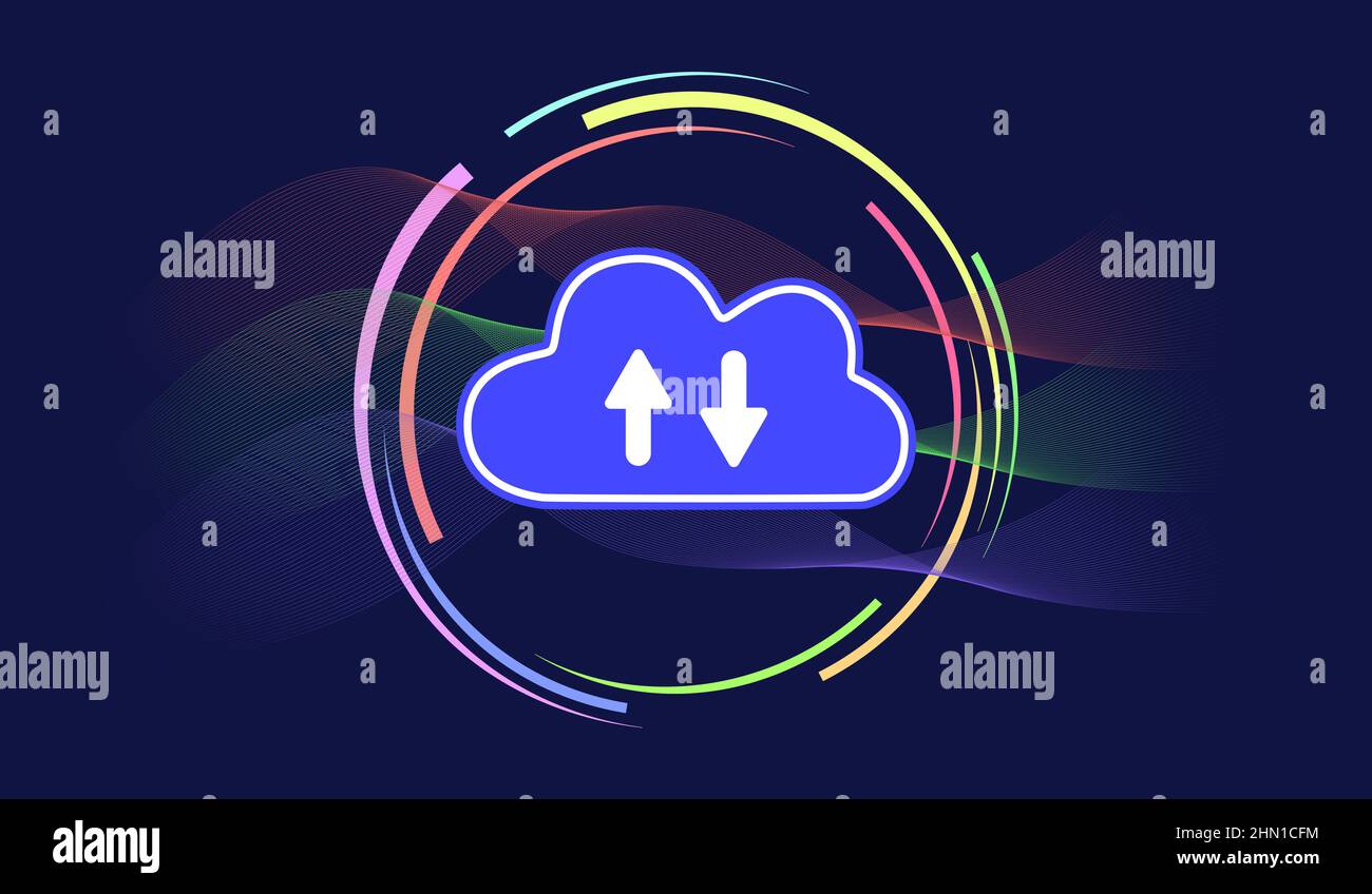 Illustration of a cloud computing concept Stock Photo - Alamy