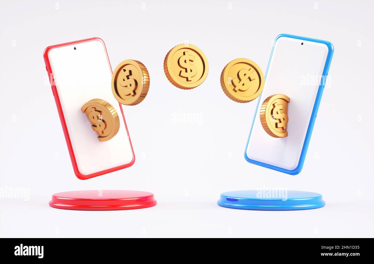 Money transfer between mobile phones, wireless sending and receiving ...