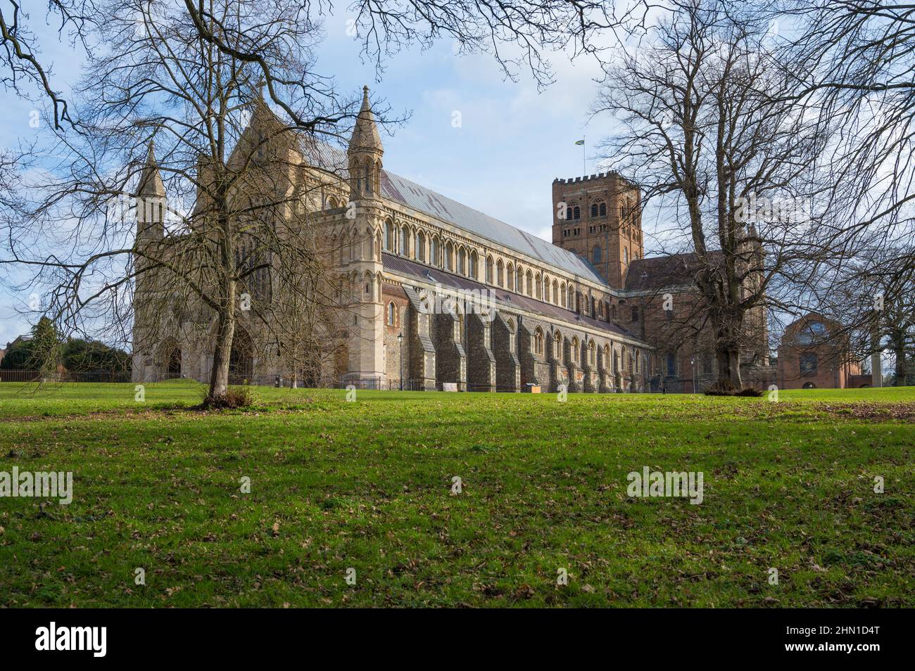The Cathedral and Abbey Church of St. Alban. Hertfordshire, England, UK ...
