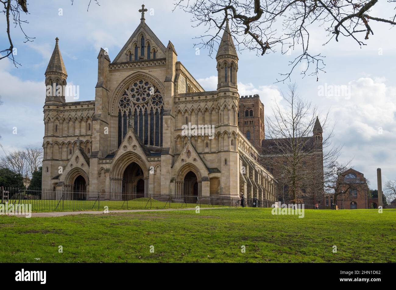 The Cathedral and Abbey Church of St. Alban. Hertfordshire, England, UK ...