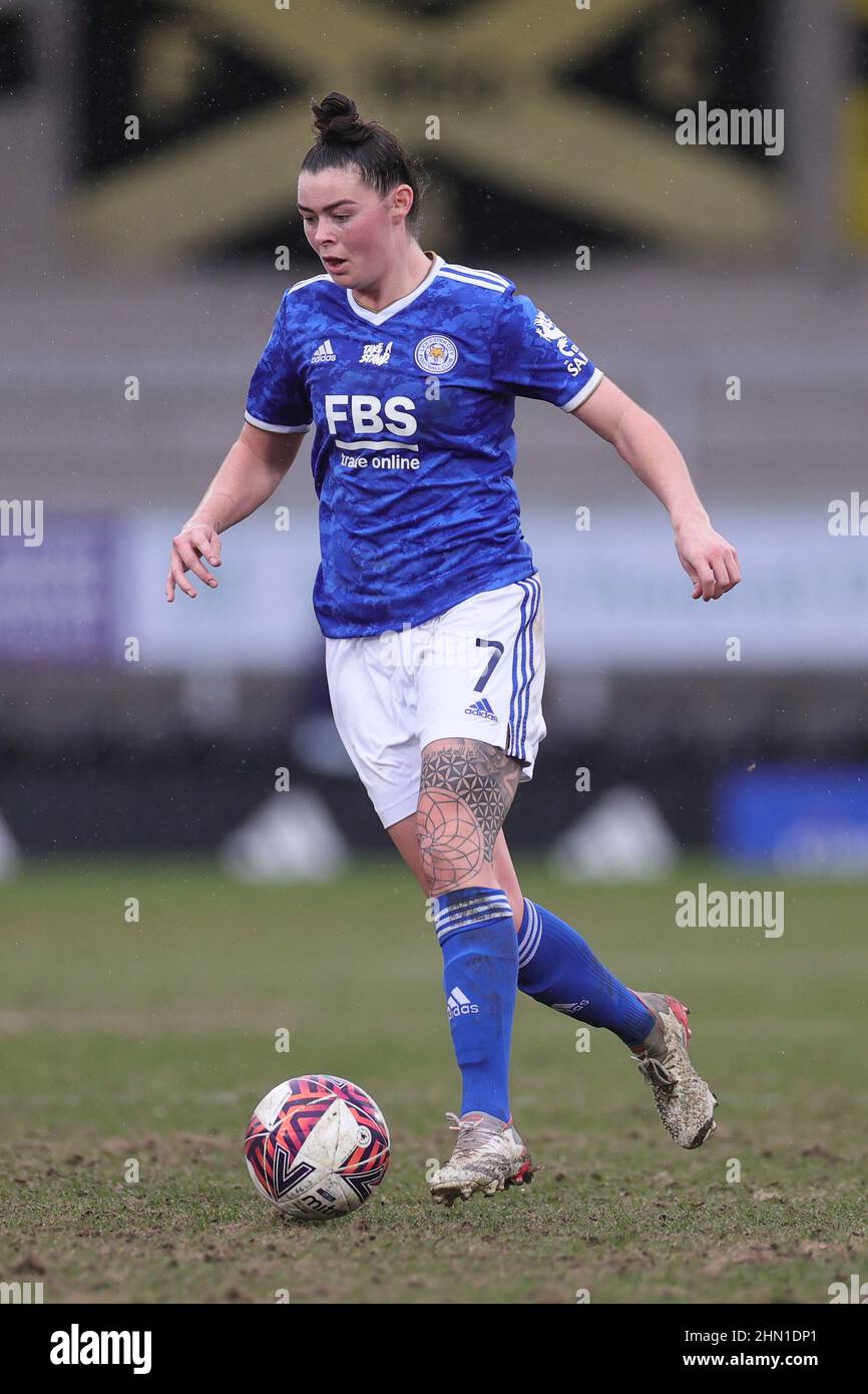 BURTON ON TRENT, FEB 13TH. Natasha Flint of Leicester City in action ...